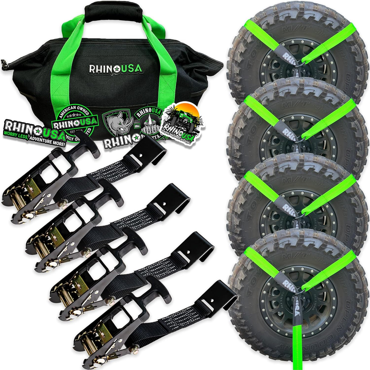 Best Car Tie-Down Lasso Straps (4-Pack) - Rhino USA