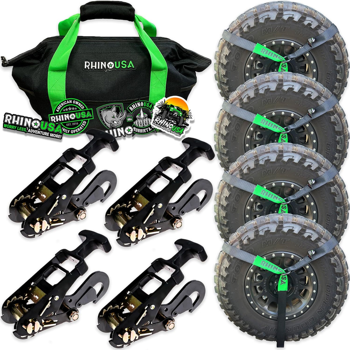 Best Car Tie-Down Lasso Straps (4-Pack) - Rhino USA