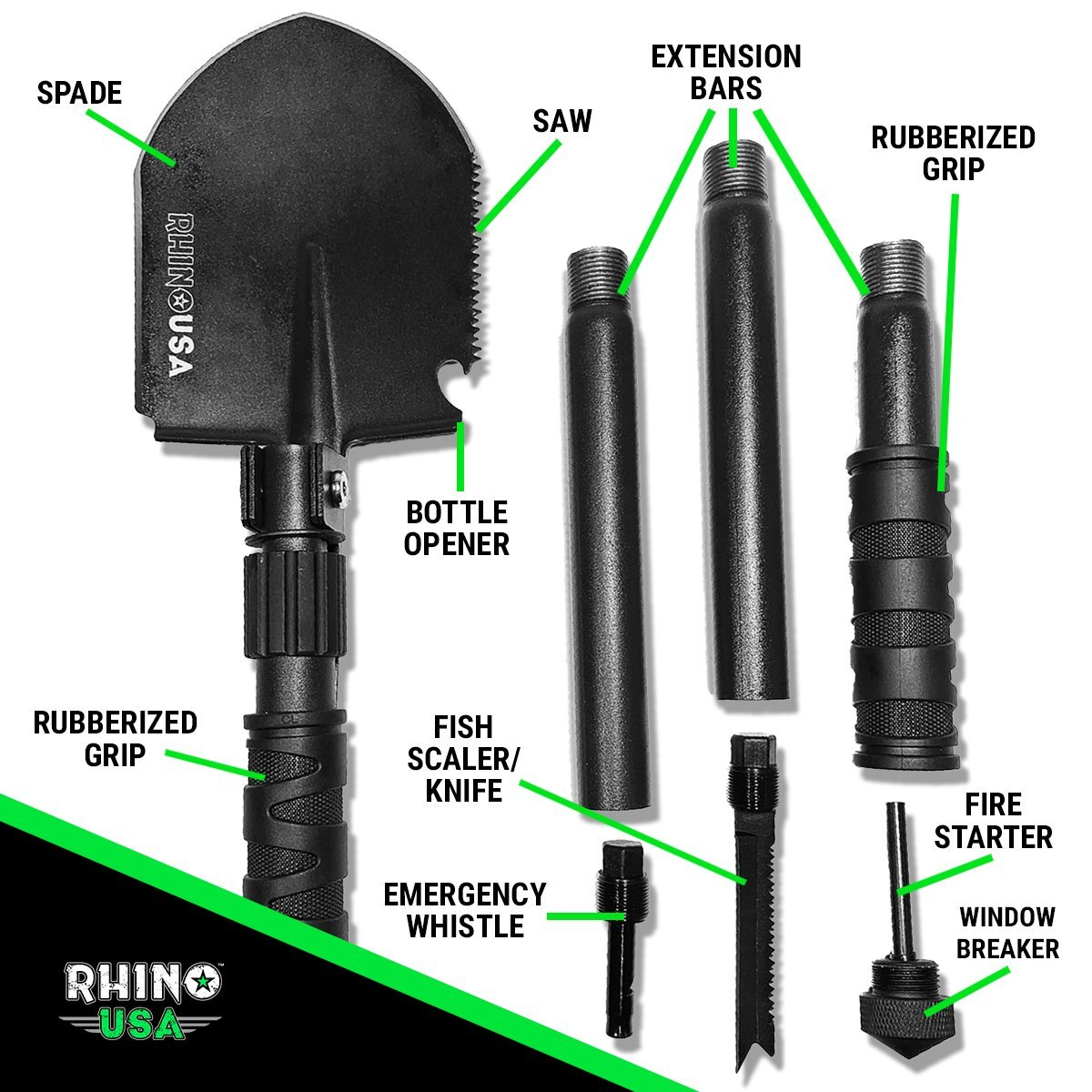 Best Tactical Survival Shovel - Rhino USA