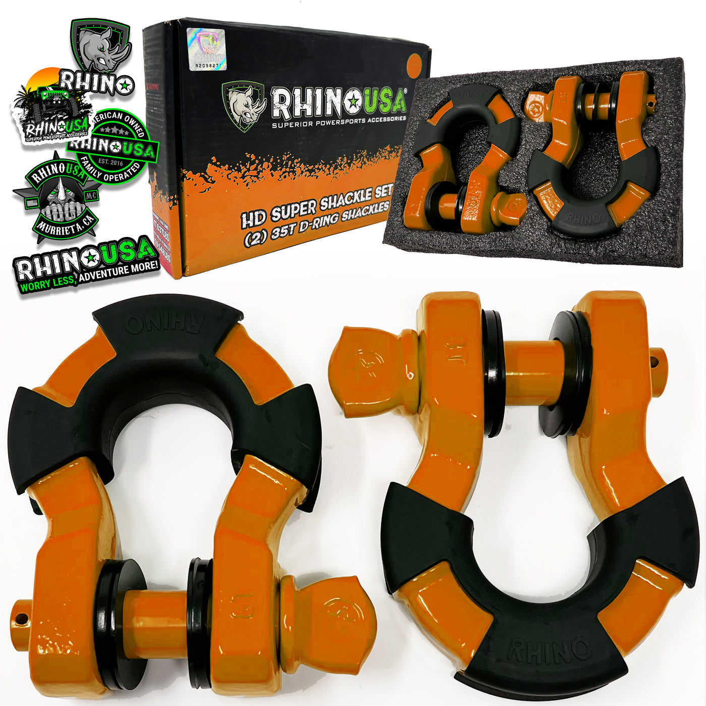 8 Ton Super Shackles w/ Isolators - Rhino USA